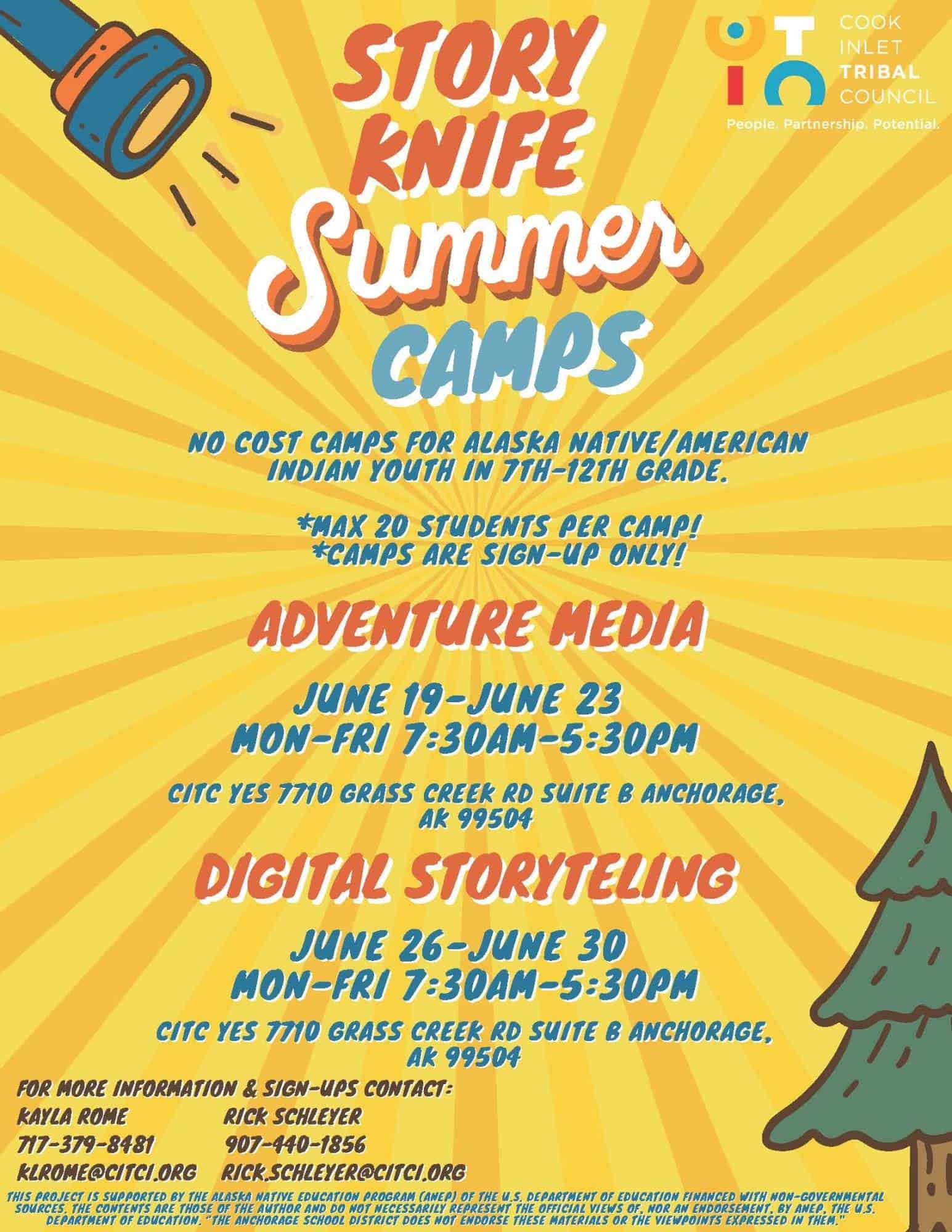 Story Knife Digital Storytelling Camp - Cook Inlet Tribal Council